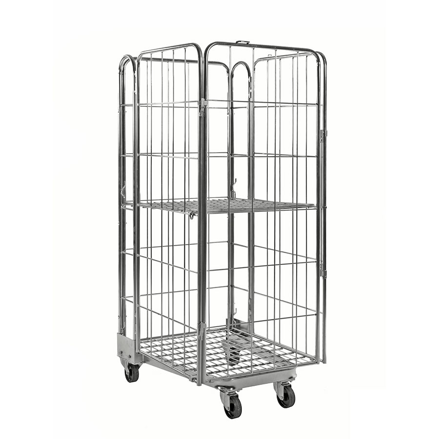 Rullecontainer med 4 sider sammenklappelig | Med bremse | KM2000-4B